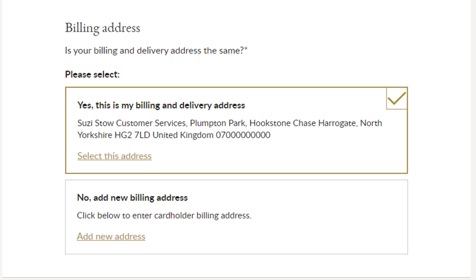 Unable to continue to payment? – Bettys