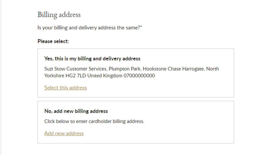 Unable to continue to payment? – Bettys